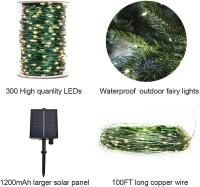 China UL588 IP65 Green Copper Wire Outdoor Solar Fairy Lights Porch Decoration for sale