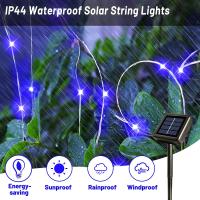 China 200 Led Copper Wire Solar Fairy Lights With 8 Lighting Models Party Holiday Decor for sale