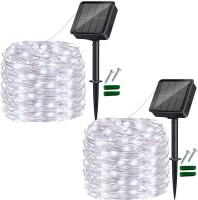 China Lawn Party Cold White Solar Copper Wire Lights Outdoor 100pcs LED Solar Powered Fairy Lights for sale