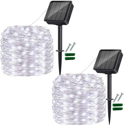 China Lawn Party Cold White Solar Copper Wire Lights Outdoor 100pcs LED Solar Powered Fairy Lights for sale