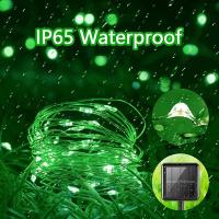 China Waterproof Green Solar Fairy Lights For Garden Yard Patio Fence Wedding Decor for sale