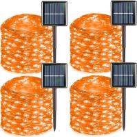 China IP65 Orange Solar String Lights Halloween Decor Twinkle Firefly Lights for sale
