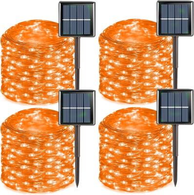 China IP65 Orange Solar String Lights Halloween Decor Twinkle Firefly Lights for sale