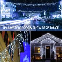 China 720 LED Super Long Curtain Lights With Remote Control Icicle Style Solar Fairy String Lights for sale