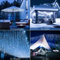 China 720 LED Super Long Curtain Lights With Remote Control Icicle Style Solar Fairy String Lights for sale