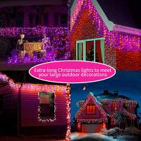 China Orange Purple Solar Icicle Lights 60 Drops IP44 For Halloween Decorations for sale