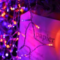 China Orange Purple Solar Icicle Lights 60 Drops IP44 For Halloween Decorations for sale