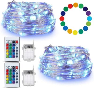 China Fairy String 50 LED Battery Copper Wire Lights Multicolor Changing With Remote for sale