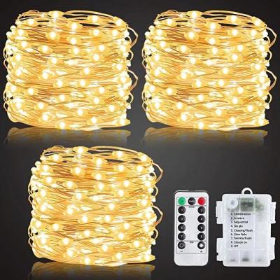 China Copper Wire String Lights Total 8 Modes Remote Waterproof Battery Operated Fairy Lights Home Indoor Outdoor Decoration for sale