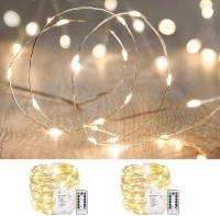 China 100 LED Fairy Lights Battery Operated Waterproof Twinkle String Lights with Remote Control Timer Warm White for sale