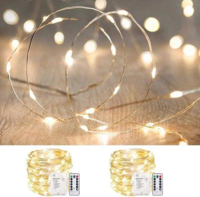 China 100 LED Fairy Lights Battery Operated Waterproof Twinkle String Lights with Remote Control Timer Warm White for sale