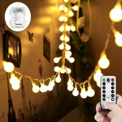 China 100 LEDs Battery Operated String Lights Globe Fairy Lights with Remote Control for Outdoor Tent Camping for sale