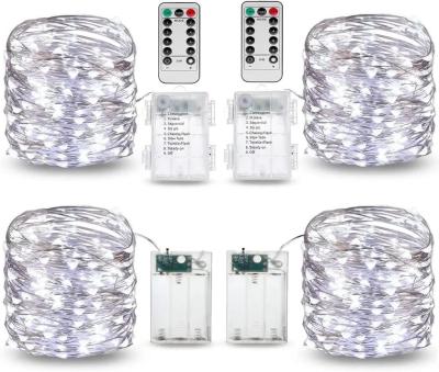 China 10m Battery Operated Christmas Lights Silver Wire Twinkle Lights With Remote Control for sale