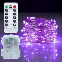 China Purple Twinkle Star Fairy Lights Waterproof String Lights Timer & 8 Lighting Modes Wedding Party Decoration for sale
