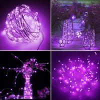 China Purple Twinkle Star Fairy Lights Waterproof String Lights Timer & 8 Lighting Modes Wedding Party Decoration for sale