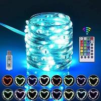 China 16 Colors Changing Fairy Lights 100LED Remote Control USB Copper Wire String Lights for Oudoor Decor for sale