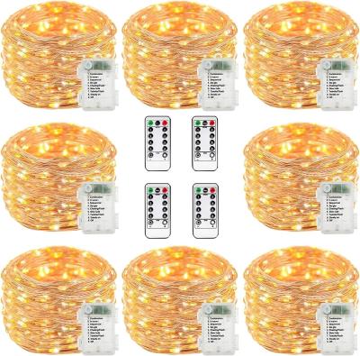 China Battery Operated Waterproof Warm White 50 LED Fairy String Lights with Remote Control for Garden and Home Decoration for sale