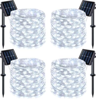 China Outdoor Waterproof 100LED Copper Wire Solar Lights 8 Modes Solar Powered for Christmas Tree Garden Patio for sale