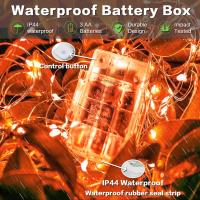 China 200pcs Battery Operated Orange Copper Wire Lights Twinkle For Halloween Tree for sale