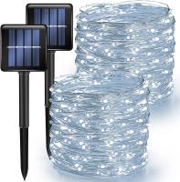 China 30m White Solar String Lights 120 LED Solar Powered Copper Wire Lights For Tree Decor for sale