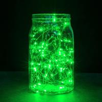 China Solar Powered Copper Wire Led String Lights Green 100 LEDs For Outdoor Christmas for sale