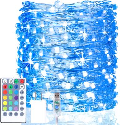 China Bedroom IP67 Led Fairy Lights Plug In Colors Changing String Lights With Remote Control for sale