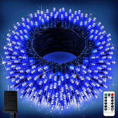 China 50m Christmas String Lights Blue With Remote 8 Modes Memory Timer Decor For Home for sale