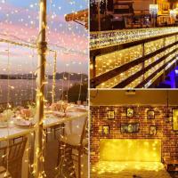 China Bedroom Warm White Christmas Lights With 8 Lighting Modes 20m Length for sale
