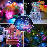 China Multicolor Battery Operated Flashing Light Mode Silver Wire Mini For Festival Decoration for sale