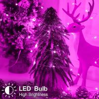 China Indoor Battery Operated Pink Christmas Fairy Lights With Timer Copper Wire Starry Lights for sale