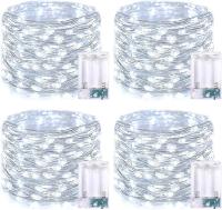 China 10m White Twinkle Lights Battery Operated Silver Wire Waterproof Fairy Lights For Gifts Valentine Decoration for sale
