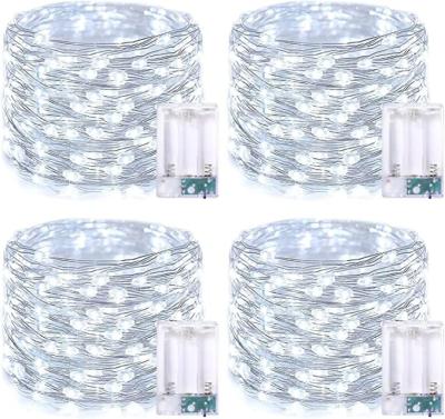 China 10m White Twinkle Lights Battery Operated Silver Wire Waterproof Fairy Lights For Gifts Valentine Decoration for sale