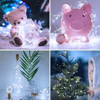China 10m White Twinkle Lights Battery Operated Silver Wire Waterproof Fairy Lights For Gifts Valentine Decoration for sale