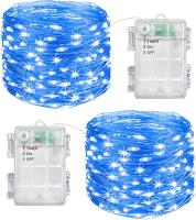 China Battery Operated Blue String Lights 100 LED Copper Wire Twinkle Lights For Christmas DIY Decor for sale