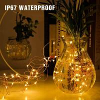 China Battery Operated Mini String Pixie Christmas Lights Warm White IP67 For DIY Vases Wedding for sale