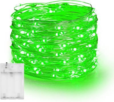 China Bright Green Battery Copper Wire Lights 100LM For Bedroom Yard Decor for sale