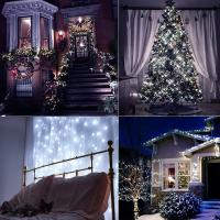China 20m Solar Copper Wire Lights Cold White Outdoor 8 Modes Waterproof  For Tent Tree Decoration for sale