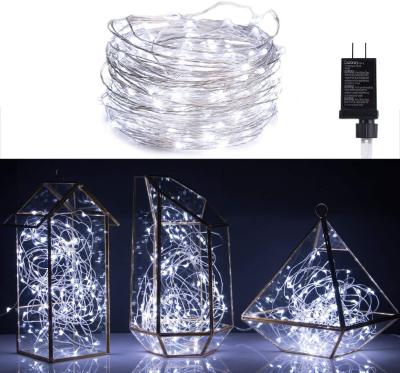 China 100 LED Cold White Firefly String Lights Waterproof On Silver Coated Copper Wire For Christmas Decorations for sale