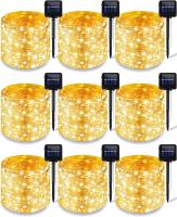 China Warm White Waterproof Solar Copper Wire String Lights With 8 Lighting Modes For Yard Decoration for sale