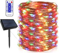 China Multicolor Solar Copper Wire Lights 30m For Christmas Wedding Decoration for sale