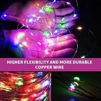 China Multicolor Solar Copper Wire Lights 30m For Christmas Wedding Decoration for sale