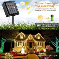 China PSE IP 65 Warm White Solar Fairy Lights 400 LED 8 Modes Silver Wire For Fence Decoration for sale