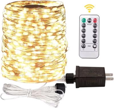 China 120V LED Fairy String Lights Long Plug In String Lights Remote Control For Living Bedroom for sale