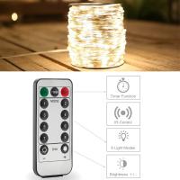 China 120V LED Fairy String Lights Long Plug In String Lights Remote Control For Living Bedroom for sale