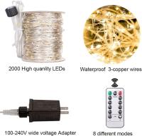 China 120V LED Fairy String Lights Long Plug In String Lights Remote Control For Living Bedroom for sale