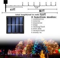 China 200 LED Cold White 300MA Solar Christmas String Lights  For Pub Yard Decor for sale
