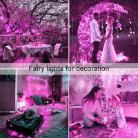 China IP44 Solar Christmas String Lights 100 LED Pink Solar Fairy Lights For Valentine's Day for sale