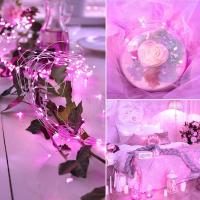 China IP44 Solar Christmas String Lights 100 LED Pink Solar Fairy Lights For Valentine's Day for sale