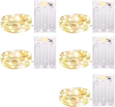 China IP65 Warm White Battery Operated 20 Led String Lights With Timer On Silver Wire Christmas Decor for sale
