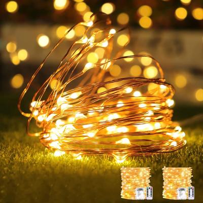 China 100 LEDs Battery Operated Waterproof Twinkle Lights 8 Lighting Modes IP44 for sale